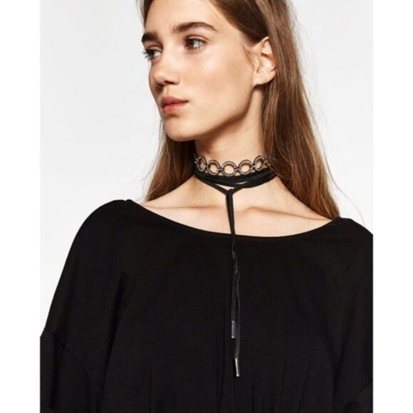 Zara | Jewelry | Zara Rhinestone Choker Necklace | Poshmark